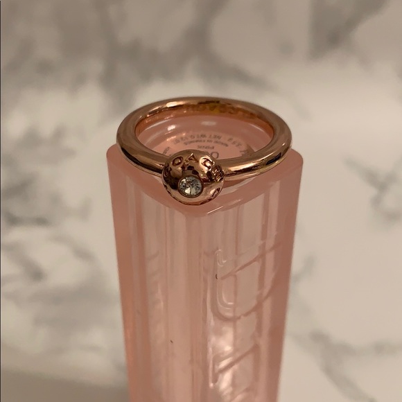 Coach | Jewelry | Rose Gold Coach Ring With Diamond Stud Size 8 | Poshmark